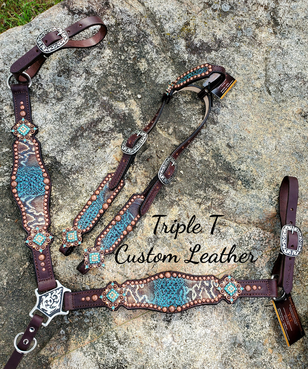 Easy Order Turquoise Python Tack Set – TTT-Custom-Leather-