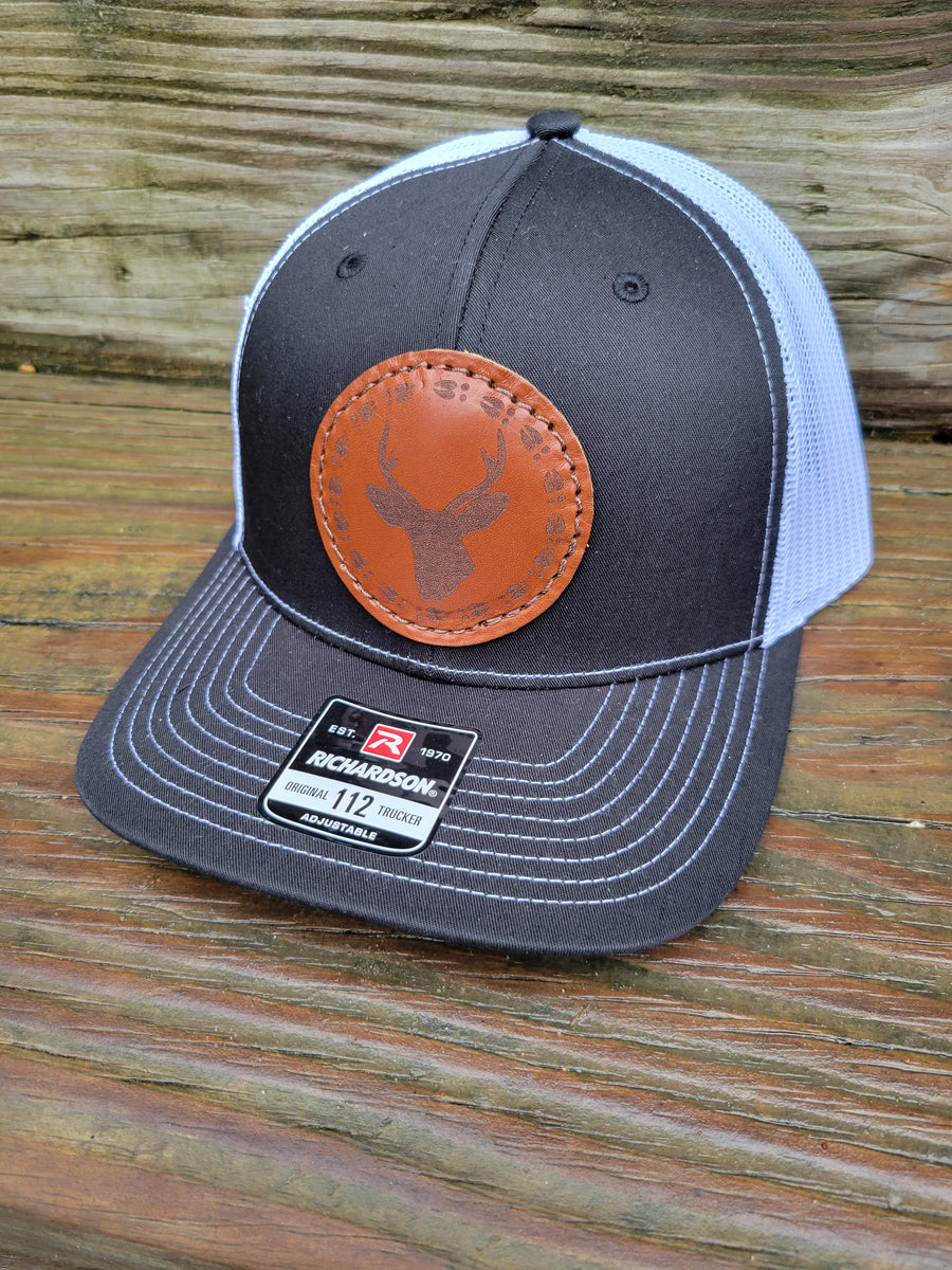 Whitetail Tracks Round Leather Patch Hat – TTT-Custom-Leather-